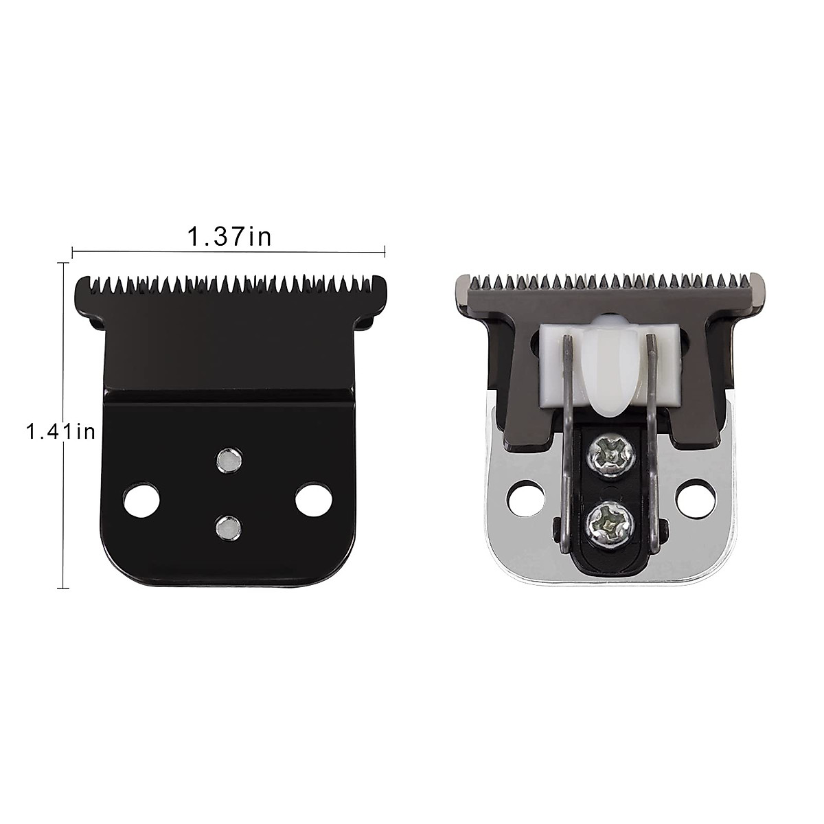 Professional SlimLine Pro Li Trimmer Replacement Blade Comfort Edge T-Blade Set Compatible with Andis Outliner Trimmer #32105 D-7 D-8,Ceramic blade + Sliver Steel Blade （Black)