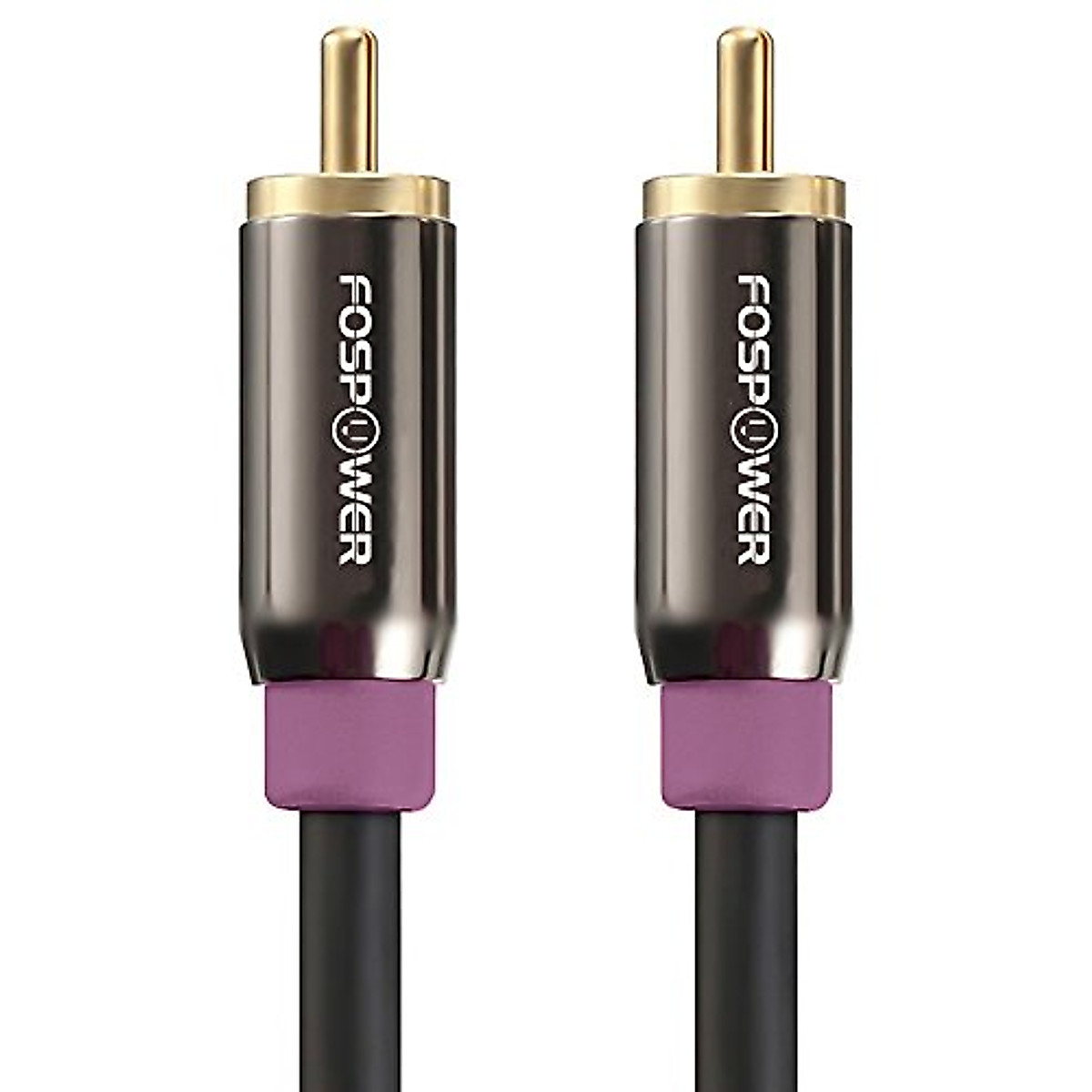 Subwoofer Cable (10 Feet), FosPower RCA to RCA Audio Stereo Cable, Male to Male - Dual Shielded Cord | 24K Gold Plated Connector | Corrosion Resistant | Clean Sounding Signal