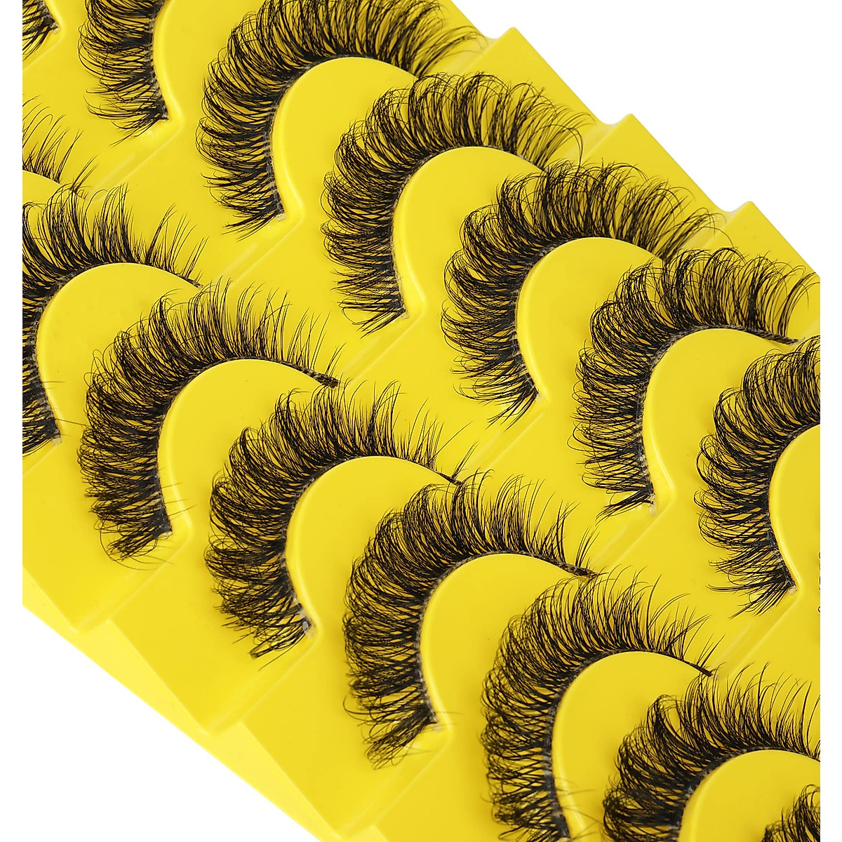 False Eyelashes Russian Strip Lashes D Curl Wispy Natural Look Faux Mink Lashes Like Eyelash Extension Fluffy zanlufly Transparent Band Cat Eye Fake Eyelashes Pack