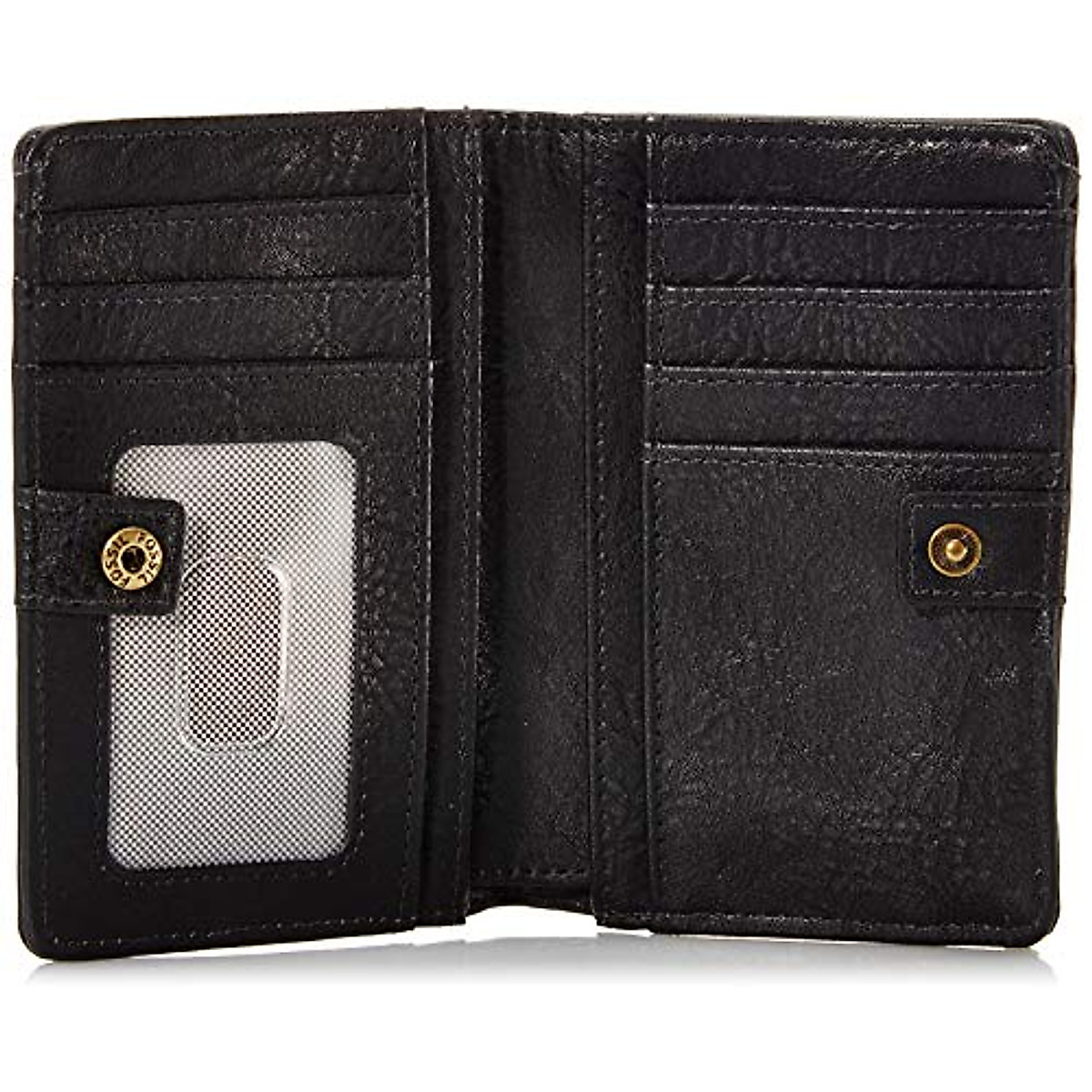 Fossil Women's Liza Leather Wallet Multifunction, Black (Model: SL7986001)