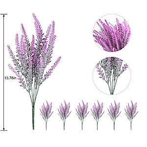 LISENNER 6 Bundles Lavender Bouquet for Wedding Home Office Kitchen Garden Table Indoor Outdoor Decoration(Red)