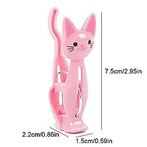 4PCS Cats Creative Clothes Pins,Multifunction Beach Towel Clips Bed Sheet Plastic Windproof Clothes Pins for Quilt Hanger Bed Sheet Clips(Black)