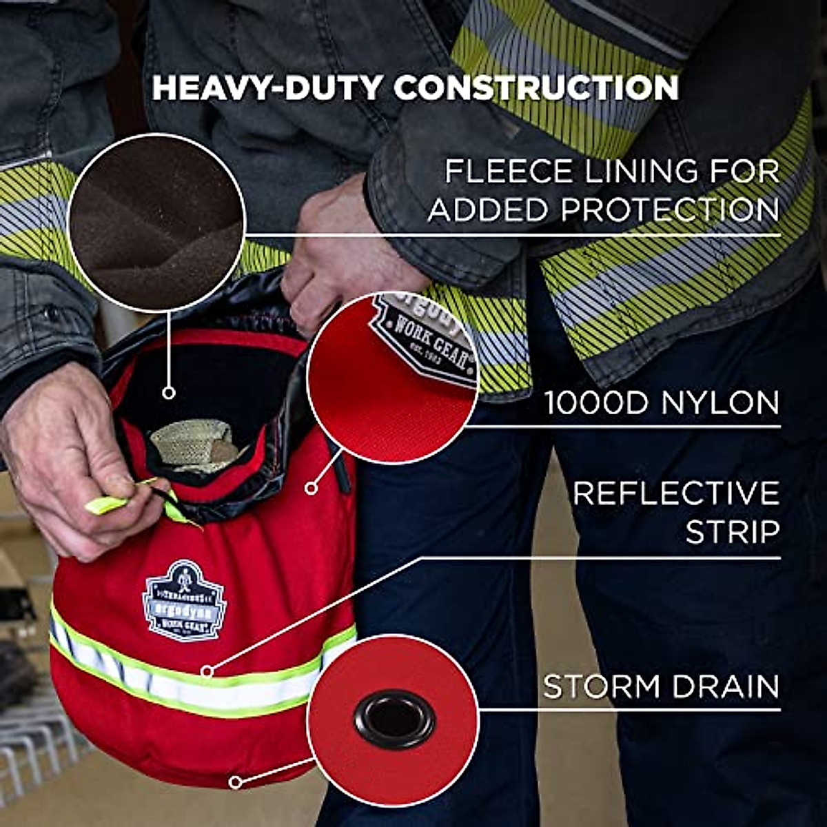 Ergodyne - 13081 Arsenal 5080L Fireman's SCBA Respirator Firefighter Mask Bag for air pack with Fleece Lining Red