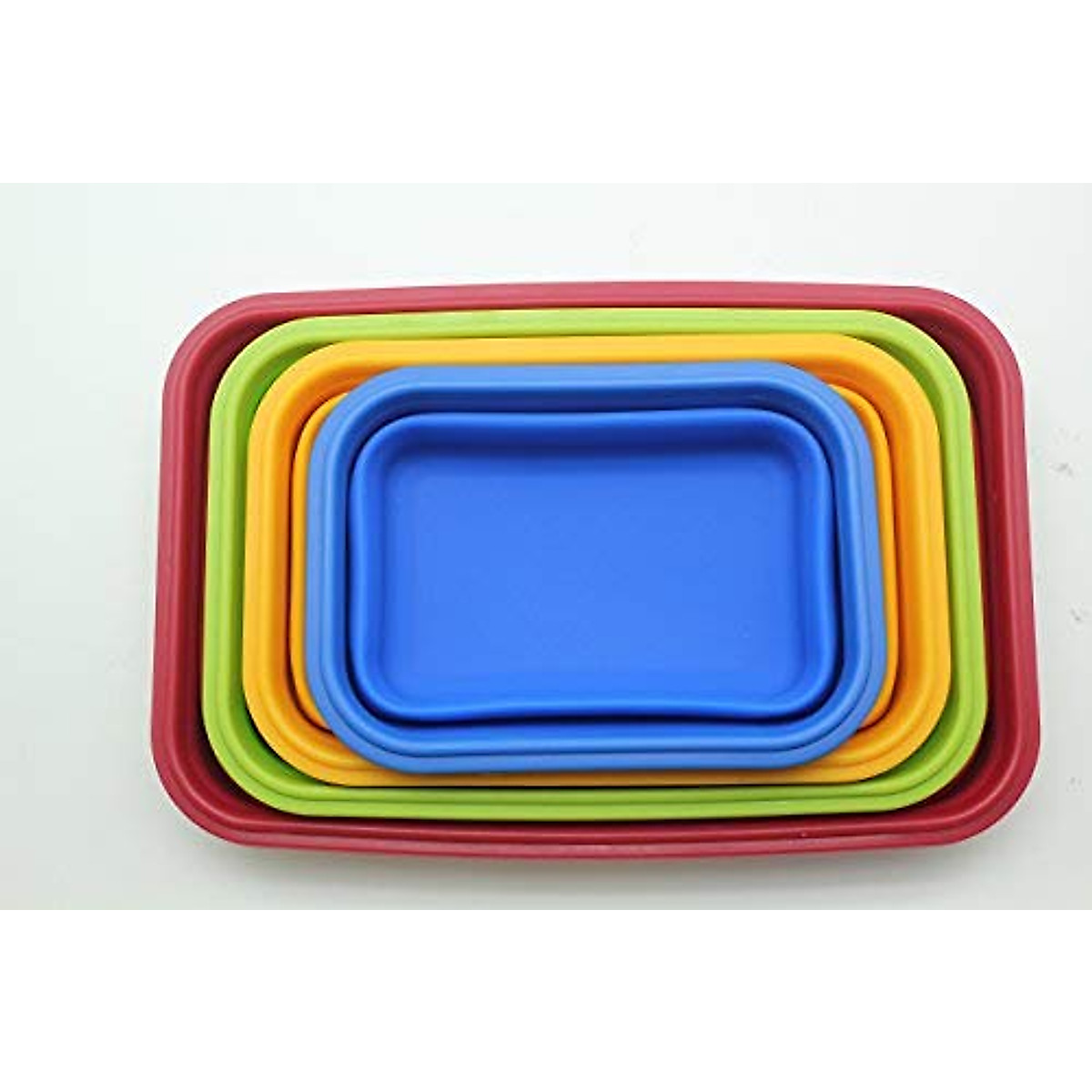 Sailing Elegant Collapsible Silicone Lunch Box/Container, Super Convenient Stackable Food Storage Containers, Material Safe (Set of 4, Multi)