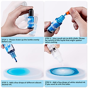 Alcohol Ink Set - 26 Bottles Vibrant Colors Alcohol Inks, High Concentrated Resin Ink, 10 Colors Metallic Alcohol Pigment Resin, Alcohol Based Ink for Epoxy Resin, Fluid Art Painting, Glass - 0.35oz