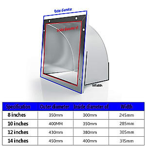 LXLTL Wall-Mountable Bull-Nose Vent, Vent Cowl 304 Stainless Steel Air Vent Louvers Cover Chimney Cowl Cap with Louvres Built-in Fly Screen Mesh Vent Cowl,8 inches
