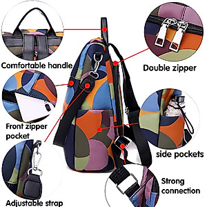 COFIHOME HAOOT Fashion Backpack for Women Waterproof Rucksack Daypack Anti-theft Shoulder Bag Handbag Casual Travel Bag Hiking Backpack Purse with Pom Pom Keychain