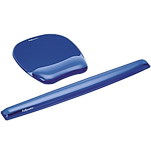 Fellowes 9114120 Gel Crystal Mousepad/Wrist Rest, Blue (91141)