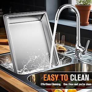 IVONNEY Hotel Pan Steam Table Pans Full Size 2.5 Inch Deep Stainless Steel Pan, Commercial Food Pans for Restaurant, Catering Supplies - Chafing Pans, Catering Pans, Buffet Pans (6 Pack, 1/1 Size)