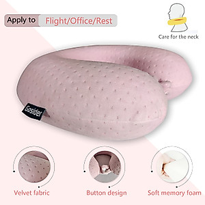 Gosider Neck Pillows for Sleeping Travel Pink Travel Pillow Comfortable U Shape Memory Foam Pillows Neck and Head Support Portable Travel Neck Pillow Suitable for Planes, Trains, Self-Driving Cars