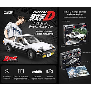 dOMOb Toyota AE86 Trueno Car Building Kit – Initial-D 25th Anniversary – Realistic Model 1:12 Car Build Blocks Set – 1324 pcs – Bricks Toys for 8+ Age Kids & Adults – for Boys, Hobbyist, Collector