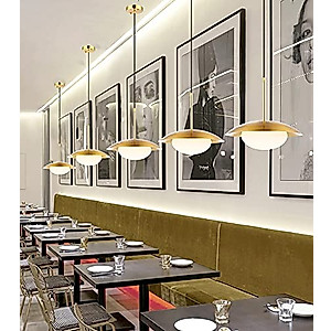 BAODEN Modern Pendant Lighting Set of 2 Industrial Hanging Light Brushed Brass Finished Dome Shades White Globe Glass Lampshade Light Fixture for Kitchen Island, Living Room, Dining Room