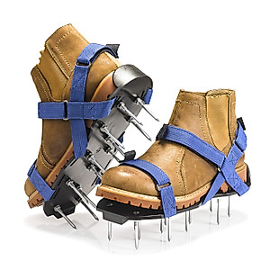 Envy Green Lawn Aerator Shoes – Ready-to-Use, Pre-Assembled – One-Size-Fits-All Gardening Shoes – Lawn Aerator with X-Strap – Lawn Aerator Spike Shoes for Lawn and Yard – Premium Tools by EnvyGreen