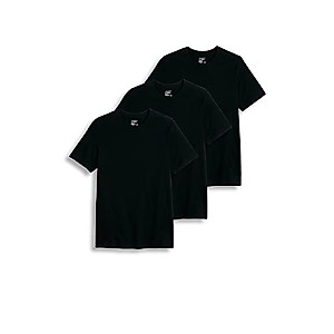 Jockey Men's Undershirt Classic Crew Neck - 3 Pack, Black, XL