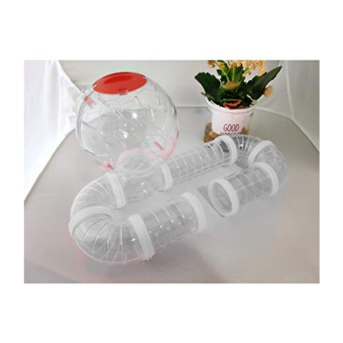 WishLotus Hamster Tubes, Adventure External Pipe Set Transparent MaterialHamster Cage & Accessories Hamster Toys to Expand Space DIY Creative Connection Tunnel Track Rat Toy (White)