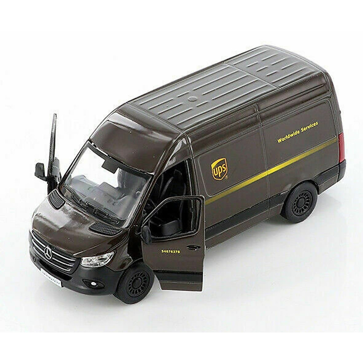 KiNSMART Mercedes-Benz Sprinter UPS Edition Delivery Van 1:48 Scale 5"