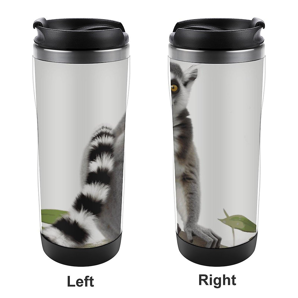 NTVOWPZO Travel Mug Tailed Lemur Coffee Cup Reusable Insulated Tumbler with Lid Travel Coffee Mug Stainless Steel Insulated Coffee Tumbler for Coffee Tea And Drinks