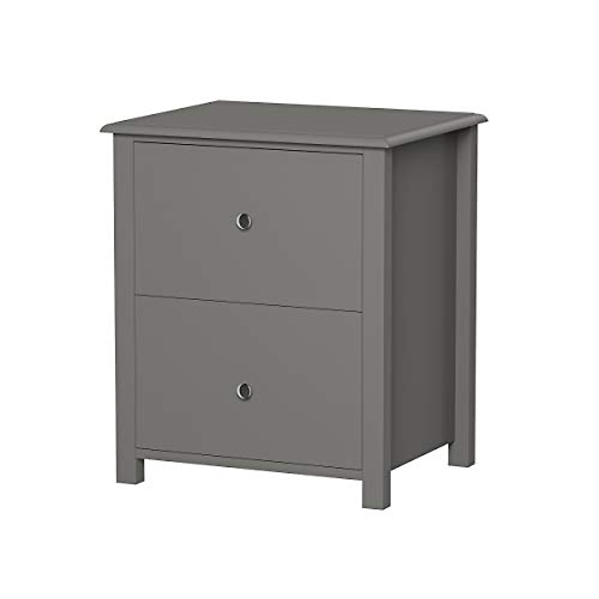 Lavish Home End 2 Drawers-Sofa Side Table, Gray & Silver