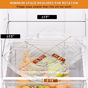 SPACEKEEPER Lazy Susan Turntable Organizer for Fridge Organization and Storage, Rectangle Turntable Lazy Susan Spice Rack for Cabinet Pantry Countertop Fridge Organizers, 2 Pack