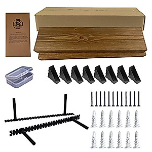 XWNE Wood Floating Shelves,24 inch Rustic Wood Wall Shelves for Bathroom Living Room Bed Room Kitchen Farmhouse Laundry Room Set of 2,Handmade-Thickened Wall Shelf,Oak Color