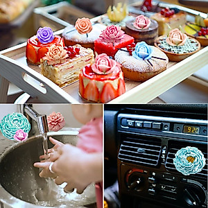 6PCS Flower Silicone Molds Resin Candle Mold Set, 3D Bloom Rose Peony Fondant Mold for Chocolate Cake Decor Soap Candle Making Kit, Resin Mold for Epoxy Casting Polymer Clay Craft Gift