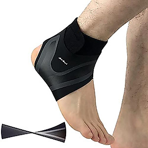 HiRui Ankle Brace Ankle Support Ankle Wrap for Running, Arthritis, Pain Relief, Sprains, Sports Injuries, Recovery, Ultra-Thin Breathable Neoprene Ankle Compression Brace (Right Foot/Medium)