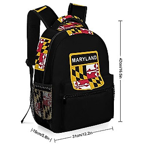 Maryland Flag Lightweight Travel Backpack for Unisex Casual Laptop Bookbag for Camping