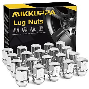 MIKKUPPA 9/16-18 One-Piece Chrome OEM Factory Style Large Acorn Seat Lug Nuts Replacement for 2005-2010 Dodge Dakota, 2004-2009 Dodge Durango, 2002-2011 Dodge Ram 1500 Factory Wheels