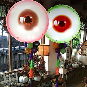 Halloween Eyeball Balloons Halloween Inflatable Eyeball Pumpkin Round Eyeball Foil Balloons Halloween Foil Balloons Halloween Decorations Loud House Birthday Decorations (A, One Size)