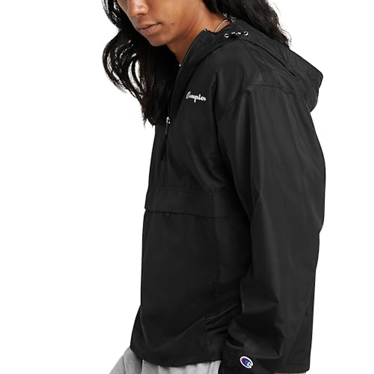 Champion mens Packable - Solid Jacket, Black-549369, Large US