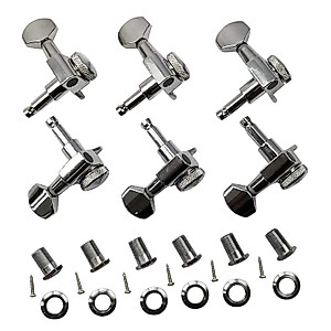 Locking Guitar Tuners Chrome (3L +3R) Machine Heads Tuning Pegs 19:1 for Fender Stratocaster/Telecaster