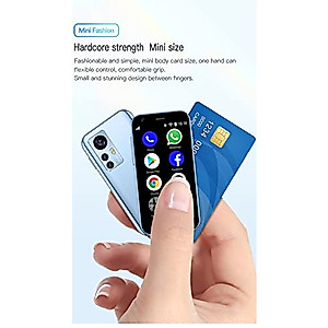 Mini Smartphone Unlocked 1GB RAM 8GB ROM Small Cell Phones, 2.5'' Touch Screen Quad Core Android Tiny Phone/3G/WiFi/Dual SIM/HD Camera/Google Play Mobile Phone (Blue)
