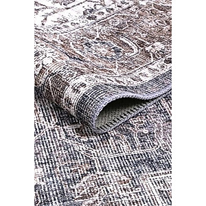 The Rug Collective Machine Washable Area Rugs 9x12 Living Room- Distressed, Vintage, Premium Recycled Cotton | Fade & Stain Resistant, Pet & Kid Friendly, Eco Friendly, Non-Shed, Non-Slip | Kendra Ash
