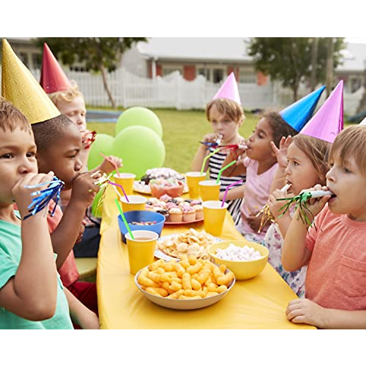 ALINK 500-PCS Neon Colored Flexible Drinking Straws, Plastic Disposable Bendy Straws - 7.75" x 0.23"