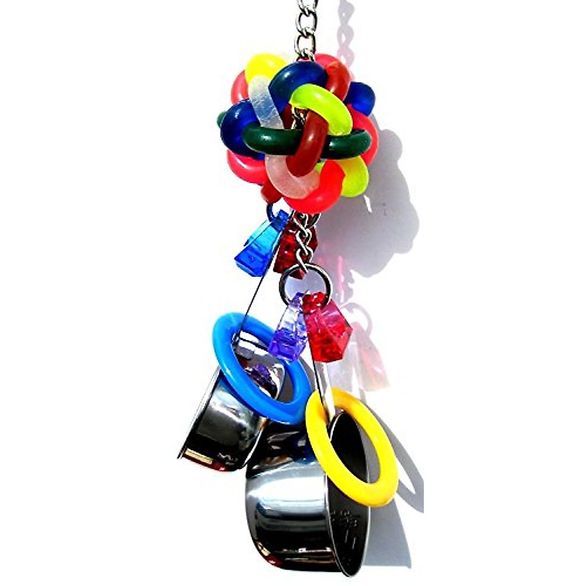 1595 Pot Ring Bonka Bird Toys Durable Stainless Steel Rubber Acrylic Parrot Macaw African Grey Tough