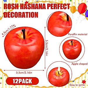Tondiamo 12 Pcs 12 Pcs Apple Candle Christmas Artificial Creative Apple Shaped Candle Gifts for Women 3D Apple Shape Party Wax Candle Gifts for Birthday Christmas Party Home Table Decor Mother Gift