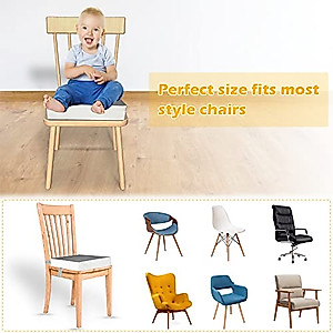 Toddler Booster Seat for Dining Table, Booster Seat for Table with Non-Slip Bottom & Straps, HOSEASCA Kitchen Booster Seat with PU Washable Cover for 4-35 Months(Grey)