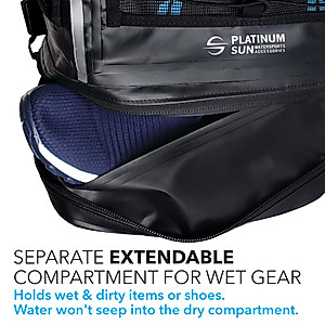 Dry Bag Backpack Waterproof 40L Heavy Duty Roll-Top beach bag with Compartment for Dirty Stuff for Travel, Hiking, Boating