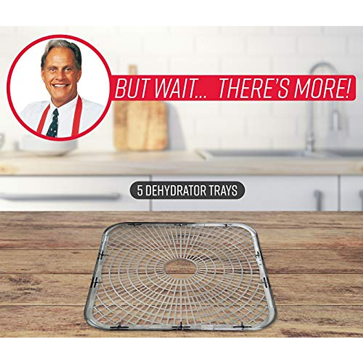 Ronco Turbo EZ-Store 5-Tray Dehydrator with Convection Air Flow, Food Preserver Adjustable Temperature Control, Quiet Operation, for Jerky, Fruits, Vegetables, Herbs, White