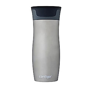 Contigo West Loop Autoseal Travel Mug, Stainless Steel Thermal Mug, Vacuum Flask, Leakproof Tumbler, Coffee Mug with BPA Easy-Clean Lid, 470 ml, Stainless Steel