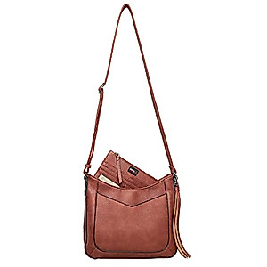 Concealed Carry Emery Crossbody with RFID Slim Wallet by Lady Conceal (Mahogany)