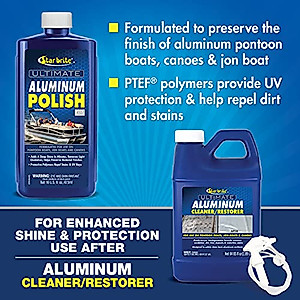 STAR BRITE Ultimate Aluminum Polish - Add a Deep Protective Shine, Remove Light Oxidation & Preserve Restored Finish - Marine Grade for Pontoons, Jon Boats & Canoes (087616)