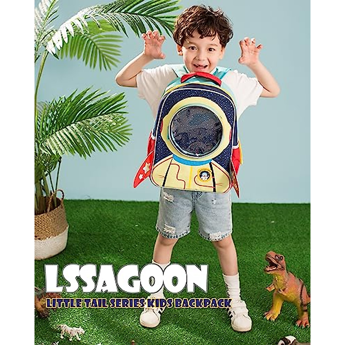 LSSAGOON Astronaut Kids Backpack for Toddler Girls, Cute Bookbag for 6~12 Year Olds for School, Birthday, Xmas Gifts, Bag for Elementary School