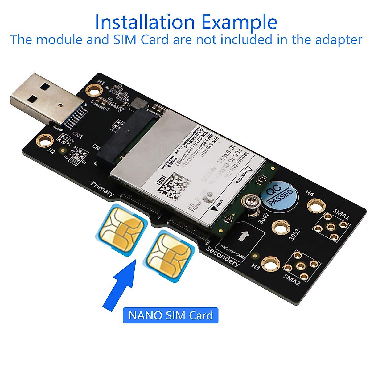 SUPERPLUS NGFF(M.2) to USB 3.0 Adapter with Dual Nano SIM Card Slot for 3G/4G/5G Module