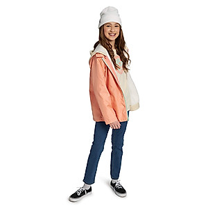 Burton Kids' Ripton Coach Jacket, Pink Dahlia/Creme Brulee Heather, Medium