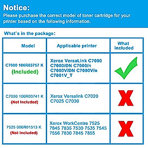 LCL Compatible Toner Cartridge Replacement for Xerox Versalink C7000 C7000/DN C7000/n C7000V/DN C7000V/n C7001V_T 106R03757 106R03761 High Yield (1-Pack Black)
