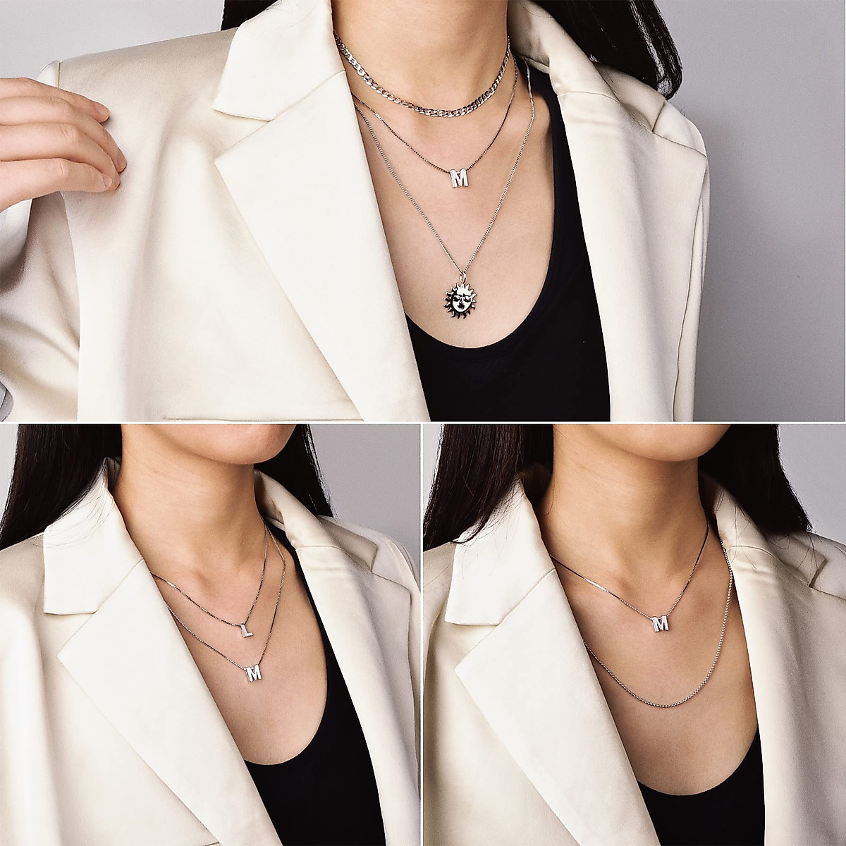 CANDYFANCY A Initial Necklace 925 Sterling Silver Letter Pendant Personalized 26 Alphabet Necklace for Women Men Gift with 18" Box Chain