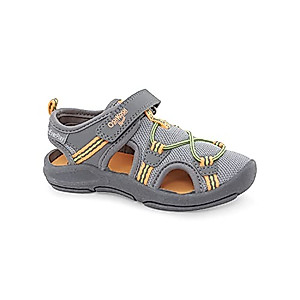 OshKosh B'Gosh Boy's Elipsis Sandal, Grey, 4 Toddler