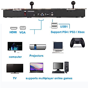 Uiexer 9800 Games in 1 3D Pandora's Box 30S, Arcade Game Console Retro Game Machine Support PC/Projector/TV, 1280 x 720 Full HD, Search/Hide/Save/Load/Pause Games, 4 Players Online Game