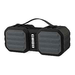 Coby Ranger Rugged Bluetooth 5.0 Indoor Outdoor Speaker - Music and Call Controls - USB, TF Card, 3.5mm AUX Input - HD Audio & True Wireless Stereo - 7 Hour Battery Life - Carry Strap - Phone Stand